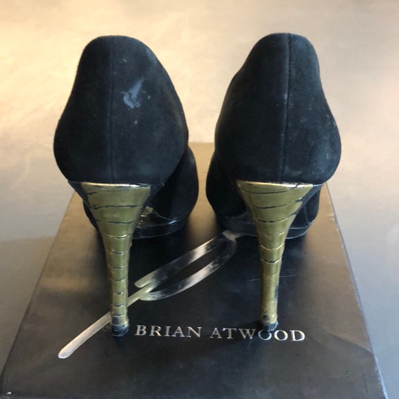 Brian Atwood | Shoes | Authentic Brian Atwood Blackgold Suede Pump Sz65 ...